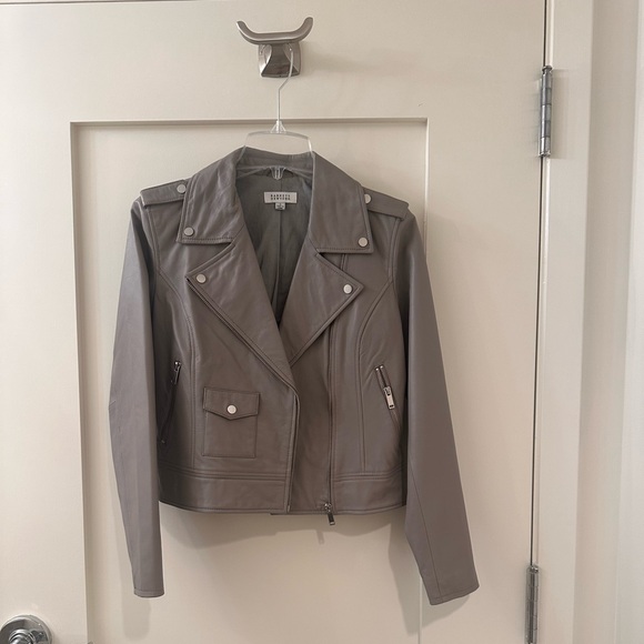 Barneys New York | Jackets & Coats | Barney New York Grey Leather ...